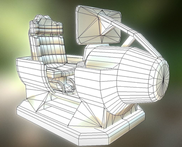 3D model Futuristic control module Low-Poly VR / AR / low-poly rigged ...