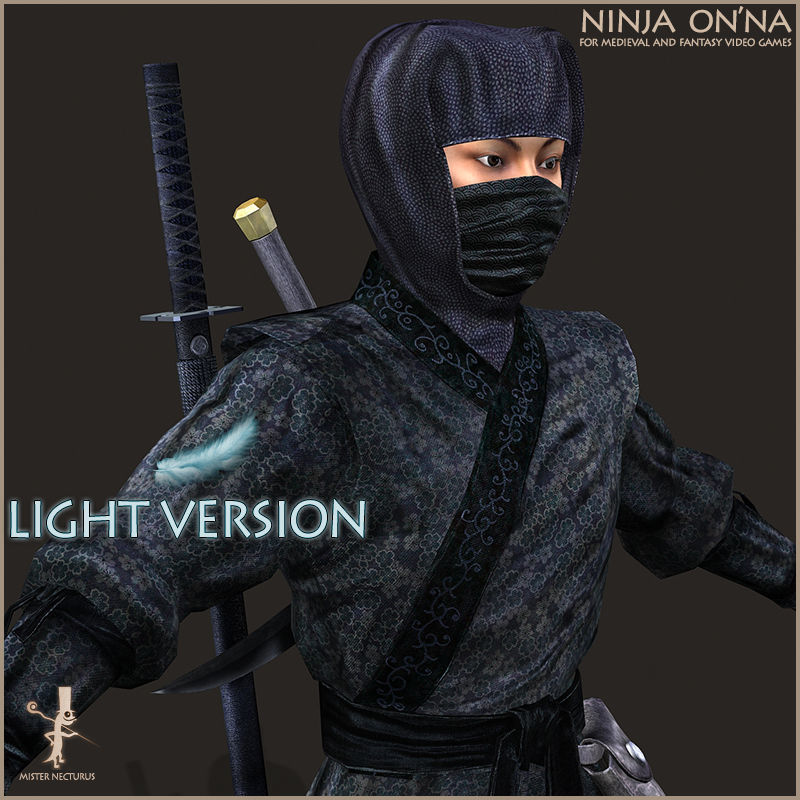 3D model Ninja Onna Light Version VR / AR / low-poly rigged animated ...