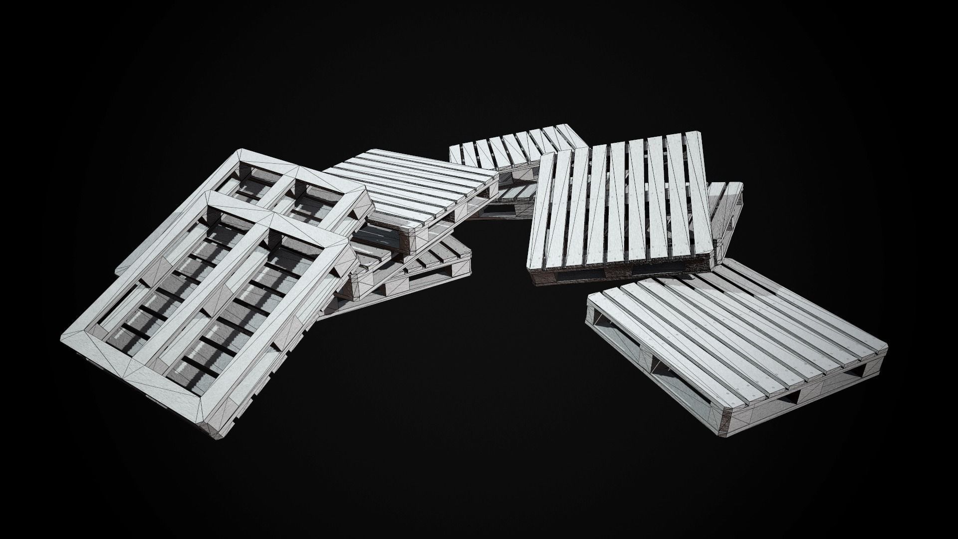 3D model Low Poly PBR Wooden Pallets VR / AR / low-poly | CGTrader