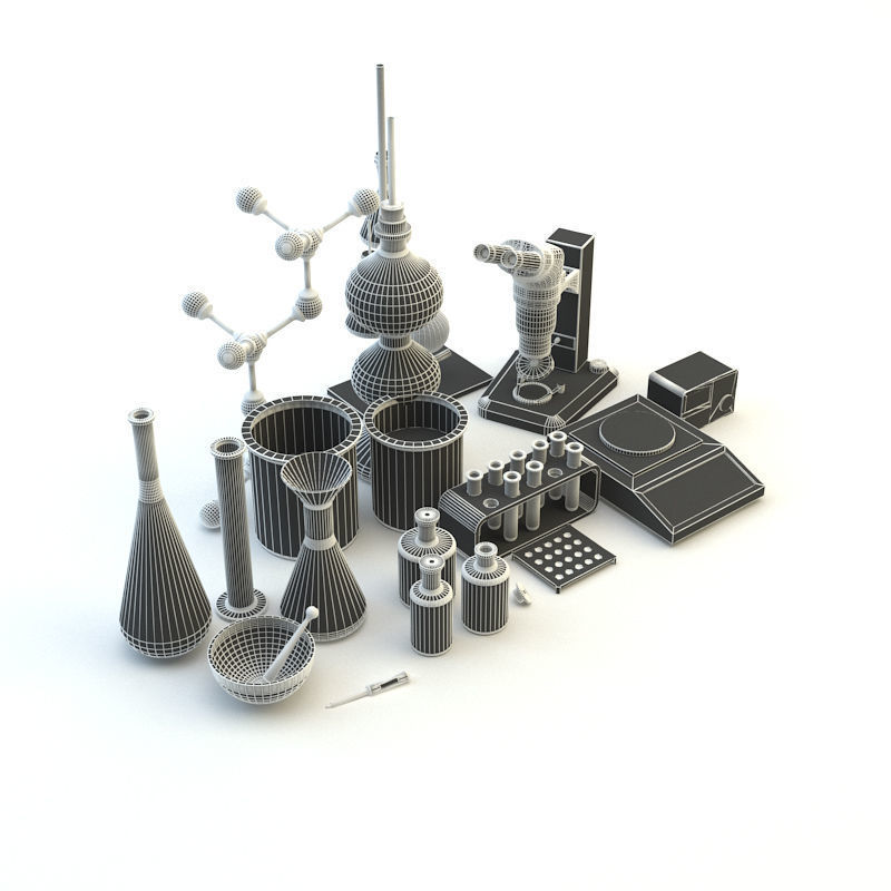 Lab equipment set 1 3D model | CGTrader