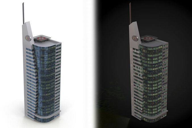 3D model Skyscraper tall building VR / AR / low-poly | CGTrader