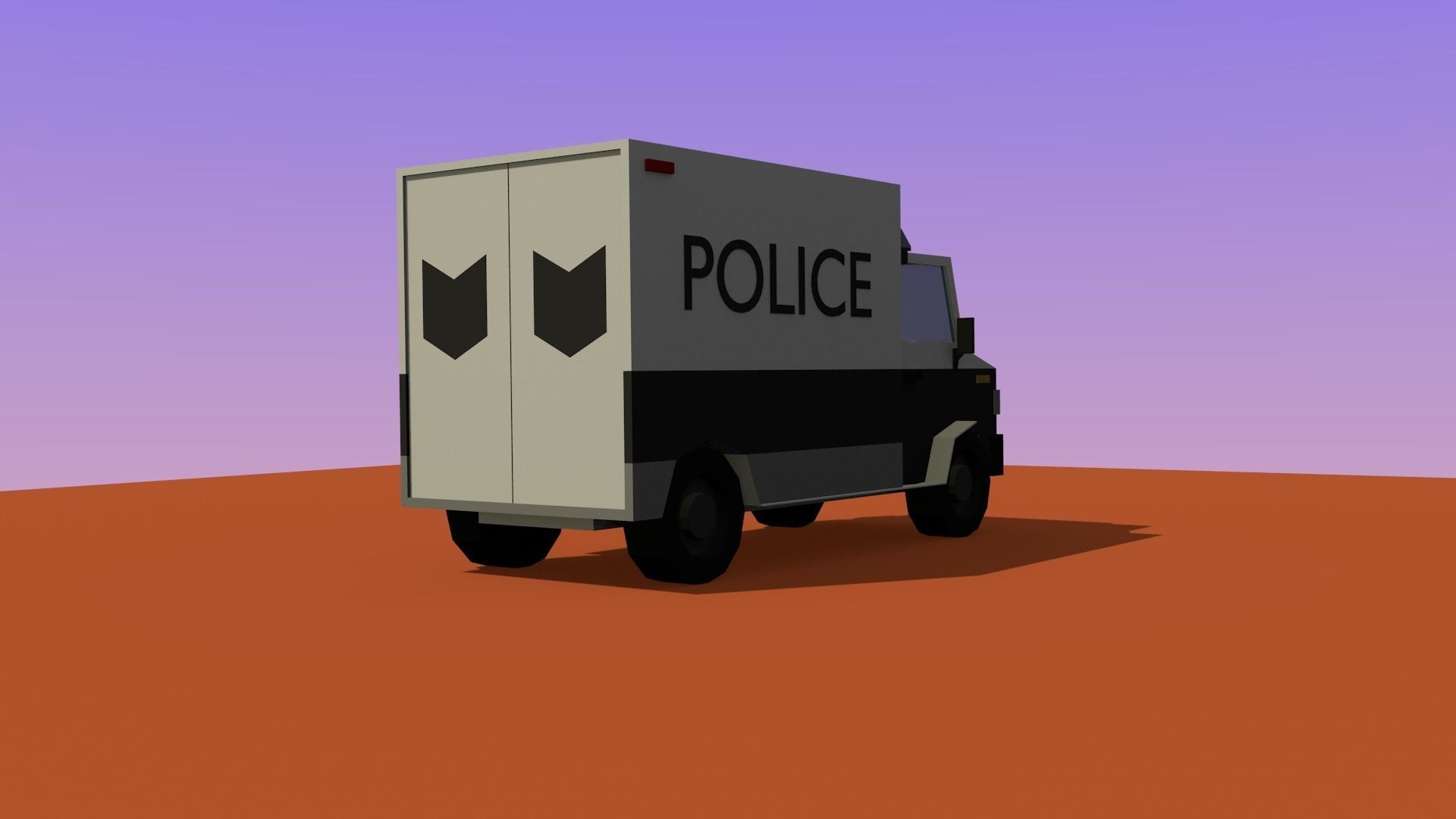 low poly police truck free VR / AR / low-poly 3D model | CGTrader