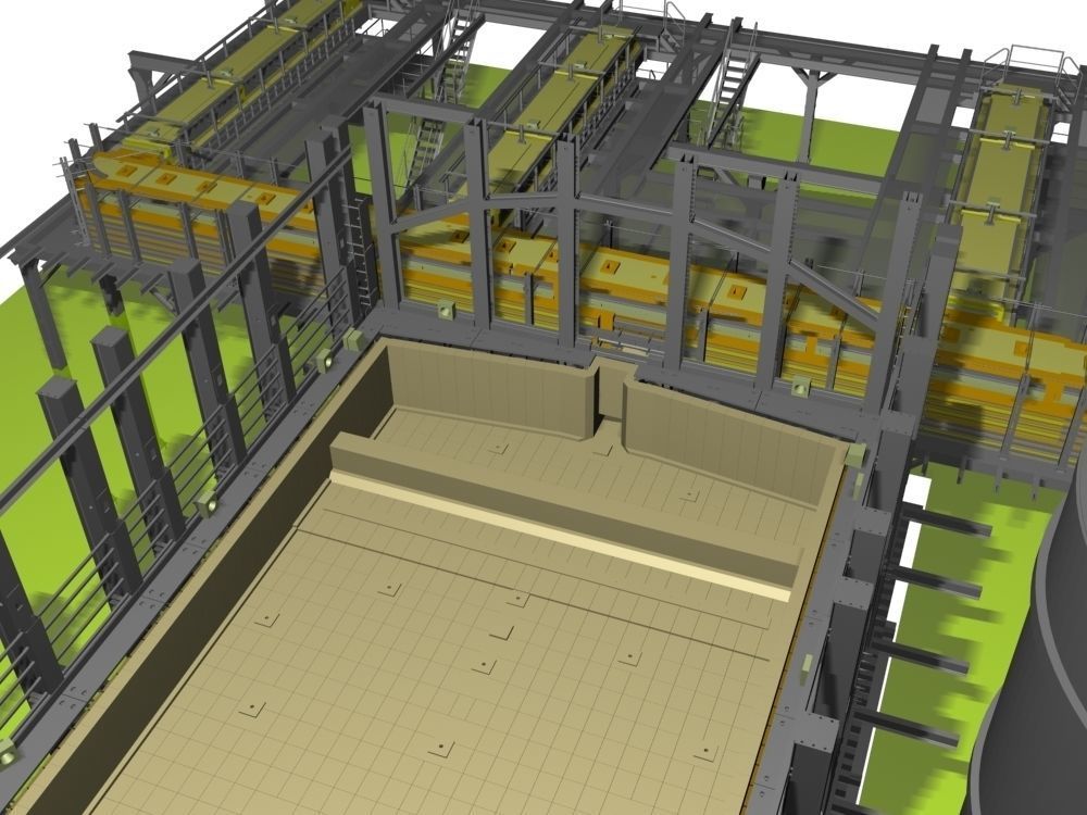 Glass melting furnace -a full working project 3D model | CGTrader