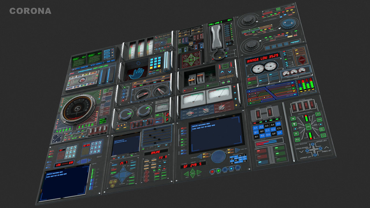 3D model Control panels set VR / AR / low-poly | CGTrader