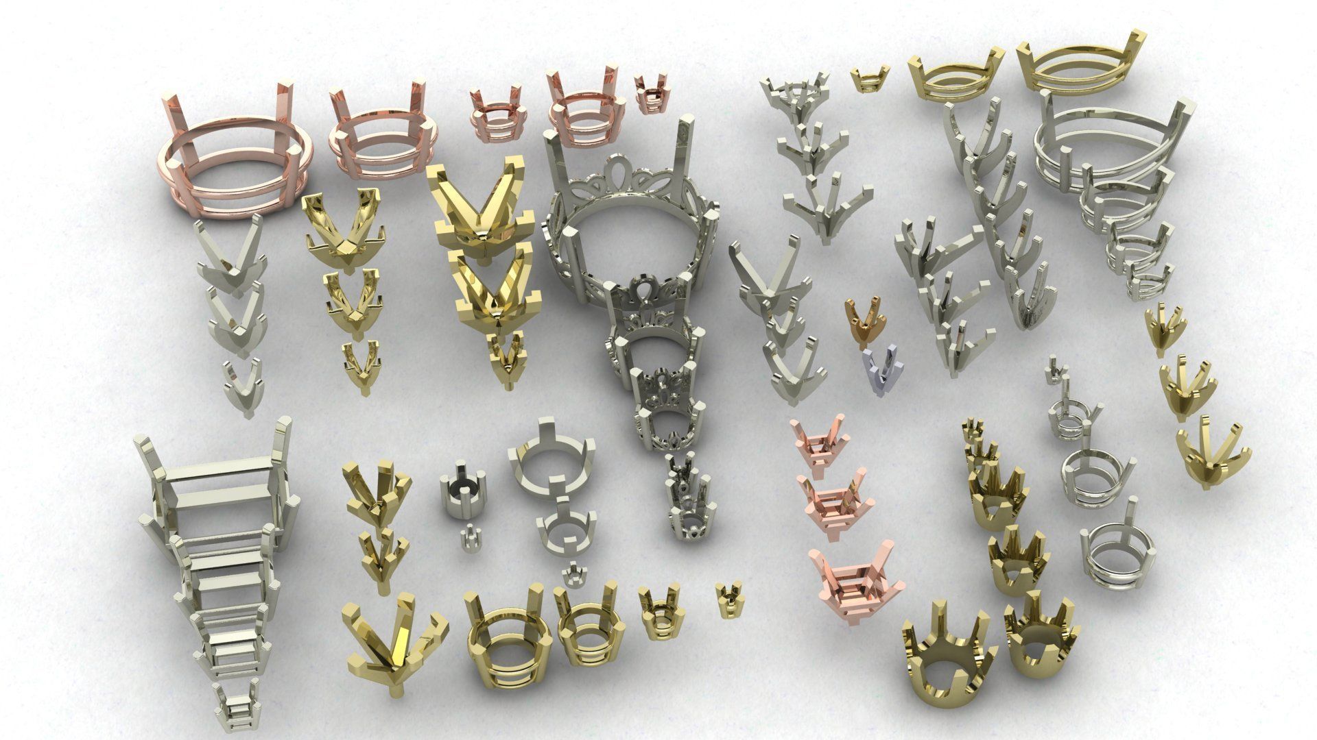 A Package Of 75 Rings Heads All Sizes All Shapes 3D Files 3D model 3D ...