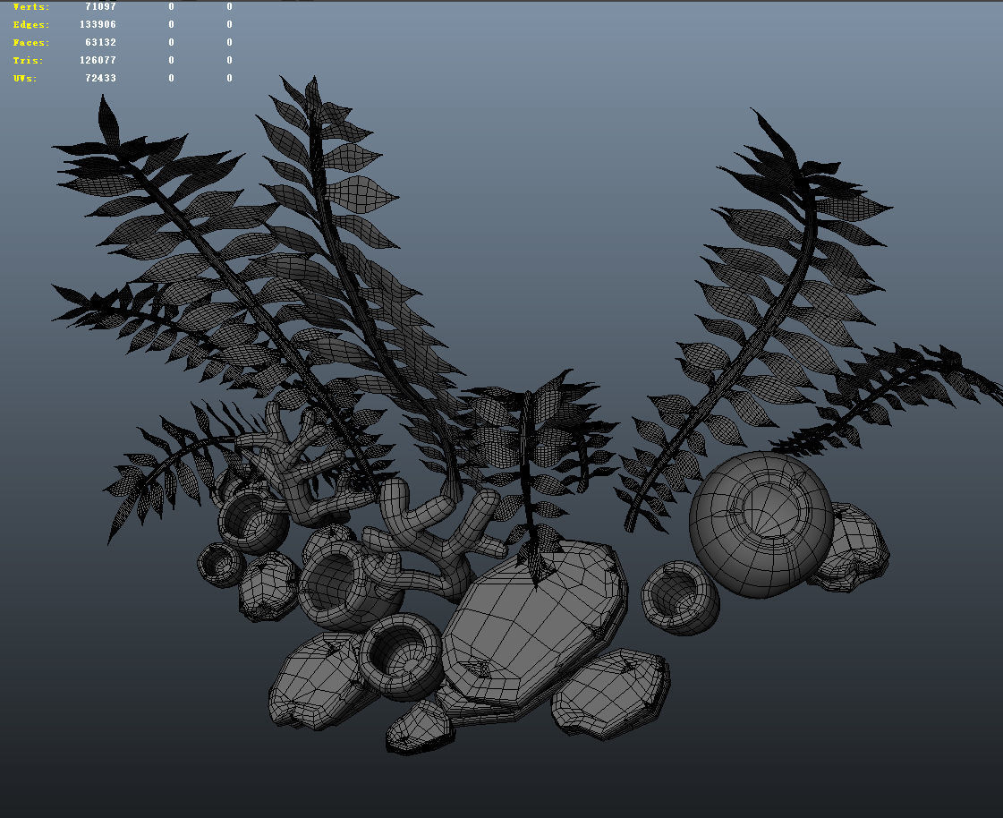Cartoon Seaweed Set 3D model | CGTrader