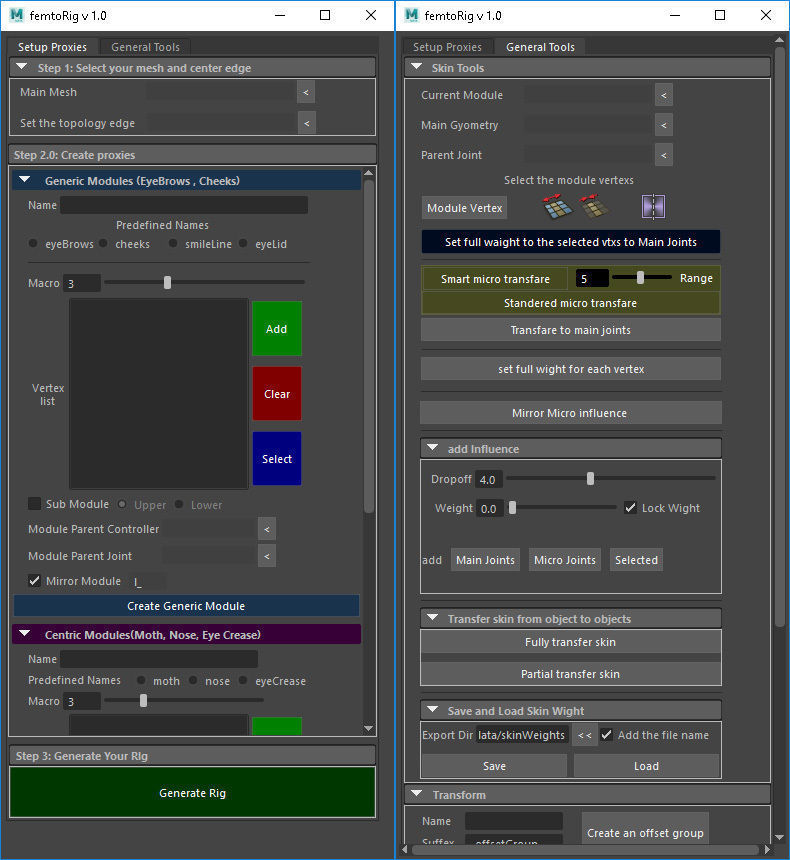 FemtoRig is an advanced python script For facial rigging 3D model | CGTrader