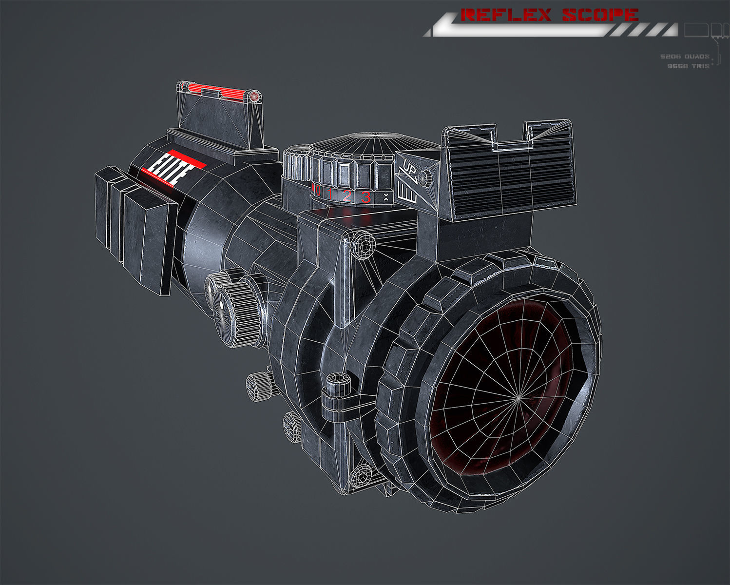 3D model Reflex Scope Lowpoly VR / AR / low-poly | CGTrader