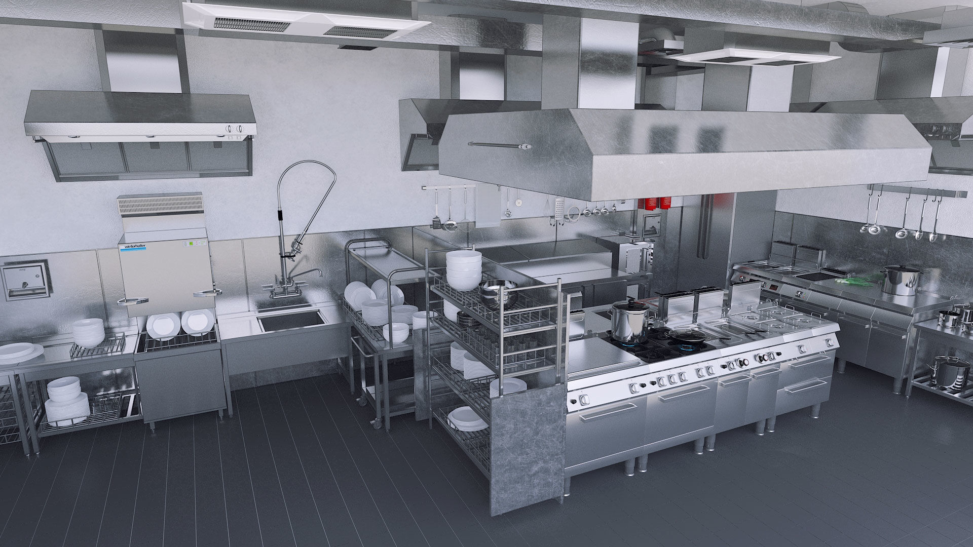 Commercial Kitchen v1 3D model | CGTrader
