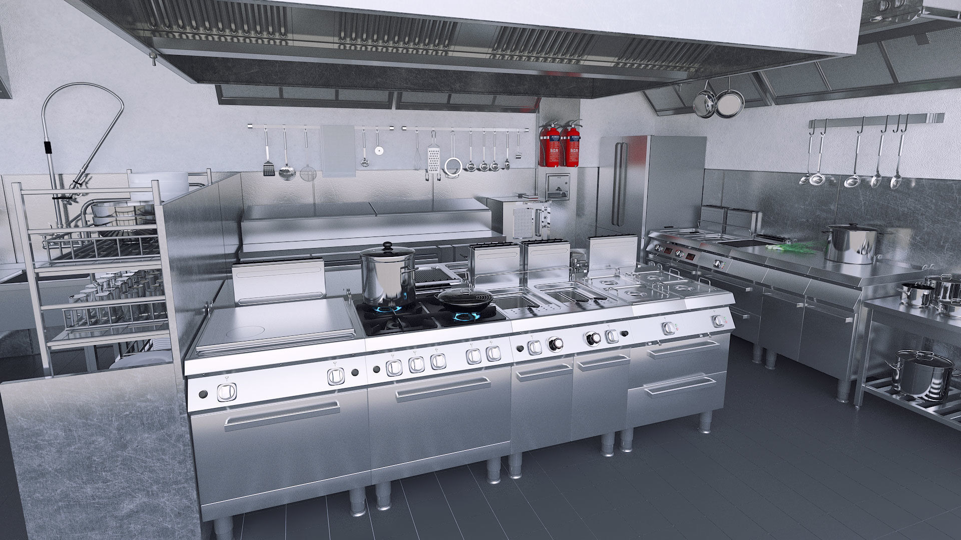 Commercial Kitchen v1 3D model | CGTrader