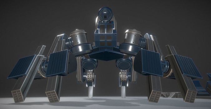 3D model Futuristic Terrain Walker Blue Version Rigged and Animated VR ...