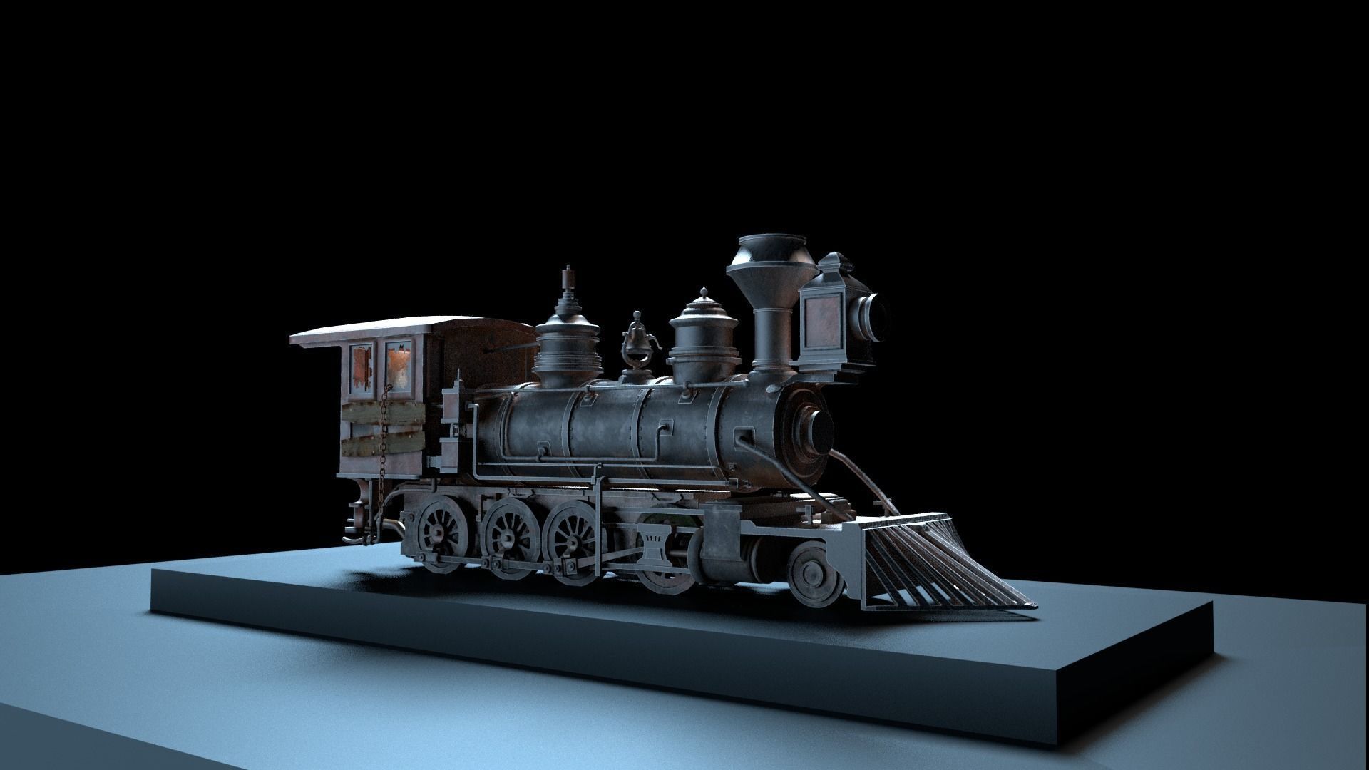 Rustic Steam Train Locomotive 3D model | CGTrader