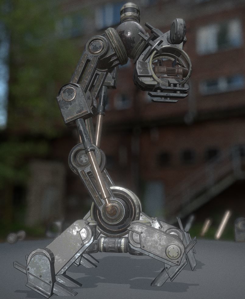 3D model The Walking Mech Neck Old Version VR / AR / low-poly rigged ...