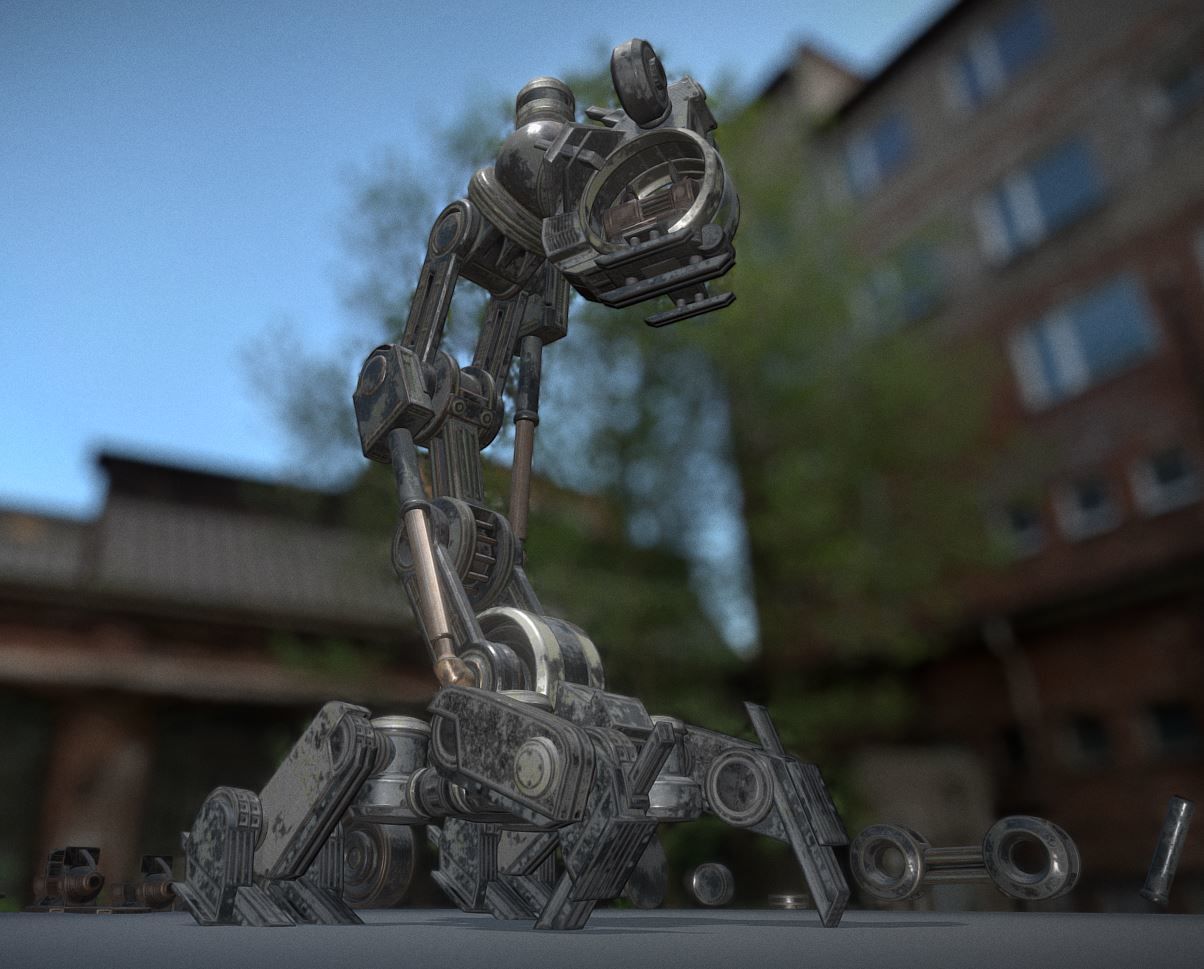 3D model The Walking Mech Neck Collection VR / AR / low-poly rigged ...