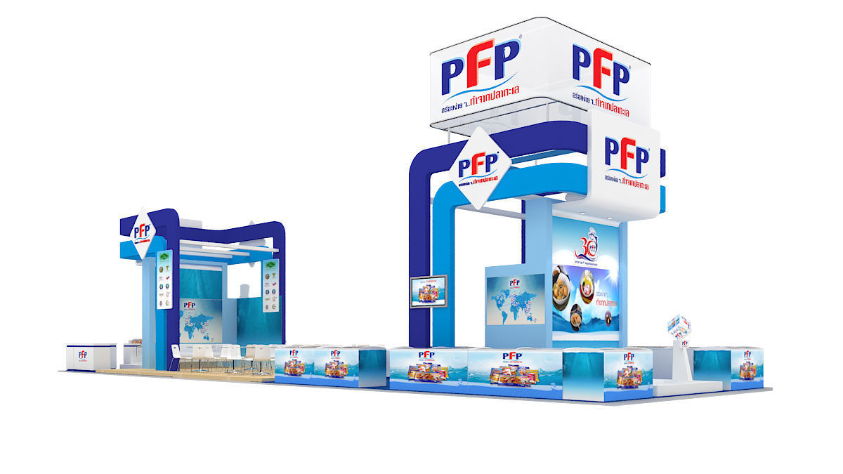 3D model 3d design booth PFP size 21 x 6 m 126 sqm VR / AR / low-poly ...