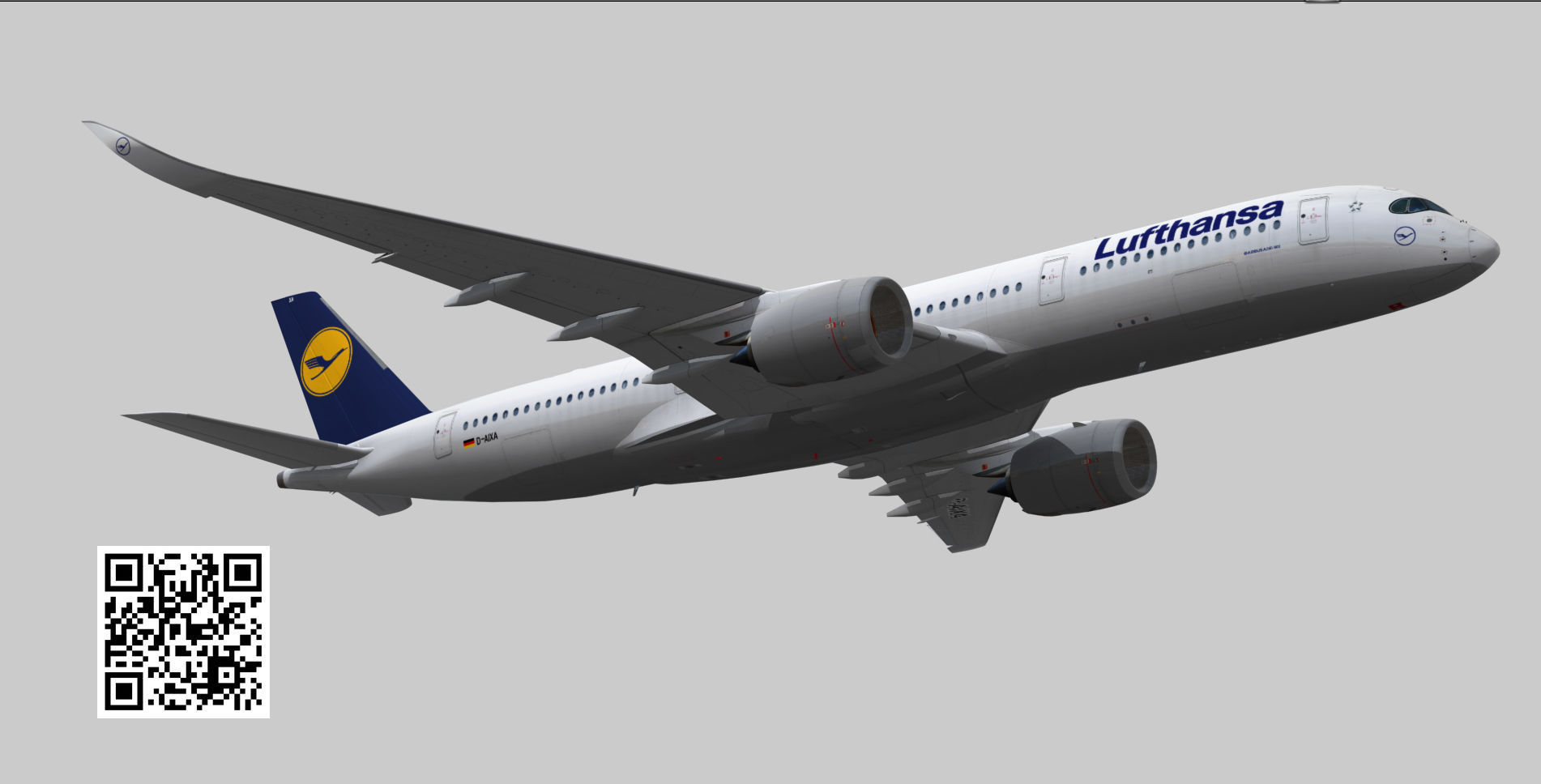 3D model Airbus A350-900 XWB Lufthansa D-AIXA VR / AR / low-poly rigged ...