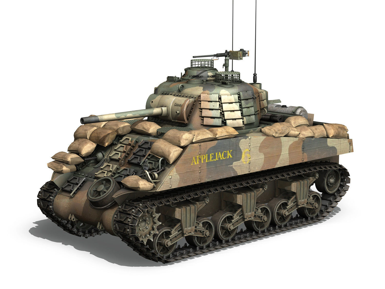 M4A3 Sherman - Applejack 3D model | CGTrader