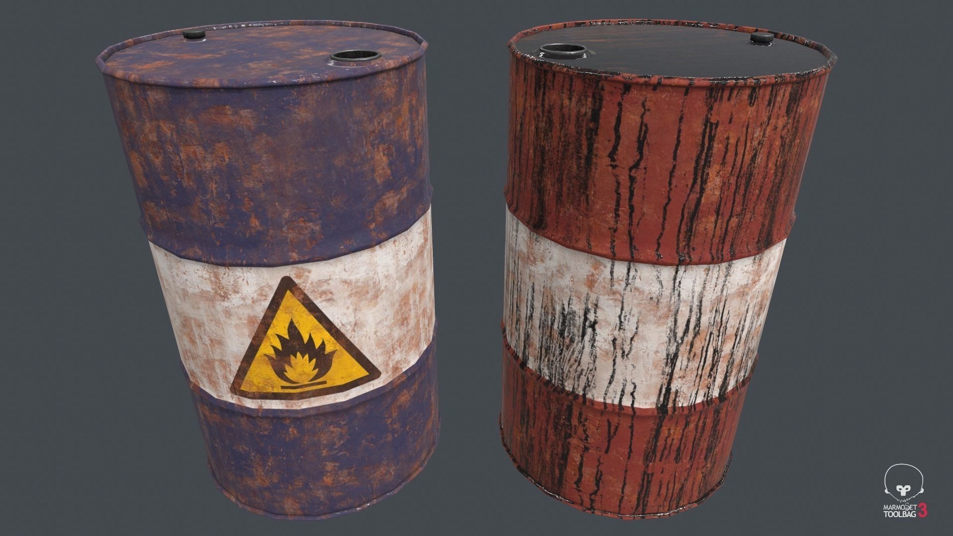 3D model Metal Barrel PBR Game Ready VR / AR / low-poly | CGTrader