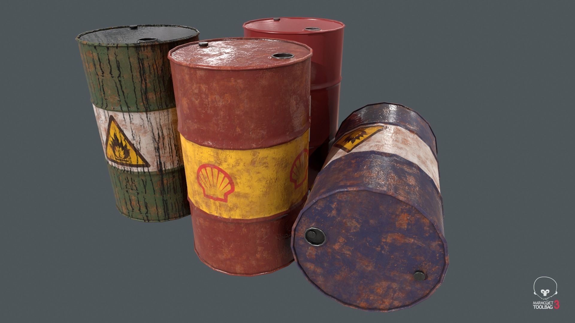 3D model Metal Barrel PBR Game Ready VR / AR / low-poly | CGTrader