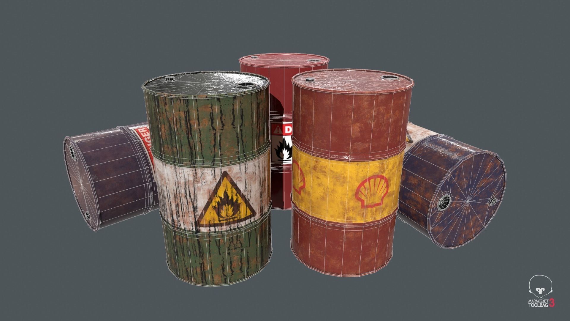 3D model Metal Barrel PBR Game Ready VR / AR / low-poly | CGTrader