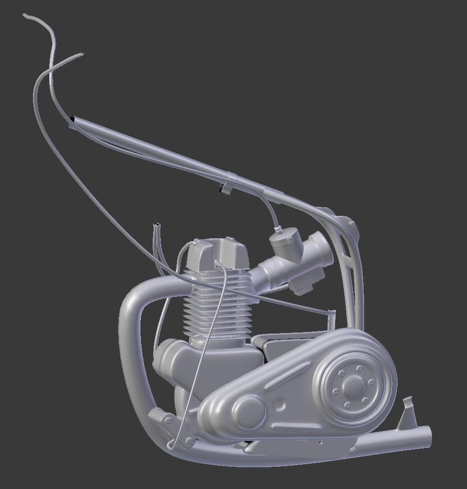 Speedway bike engine 3D model | CGTrader