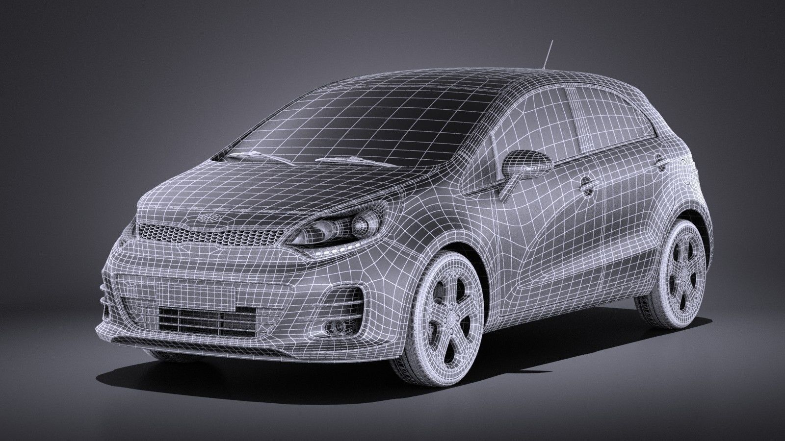 Kia Rio Hatchback 5-door 2017 VRAY 3D model | CGTrader