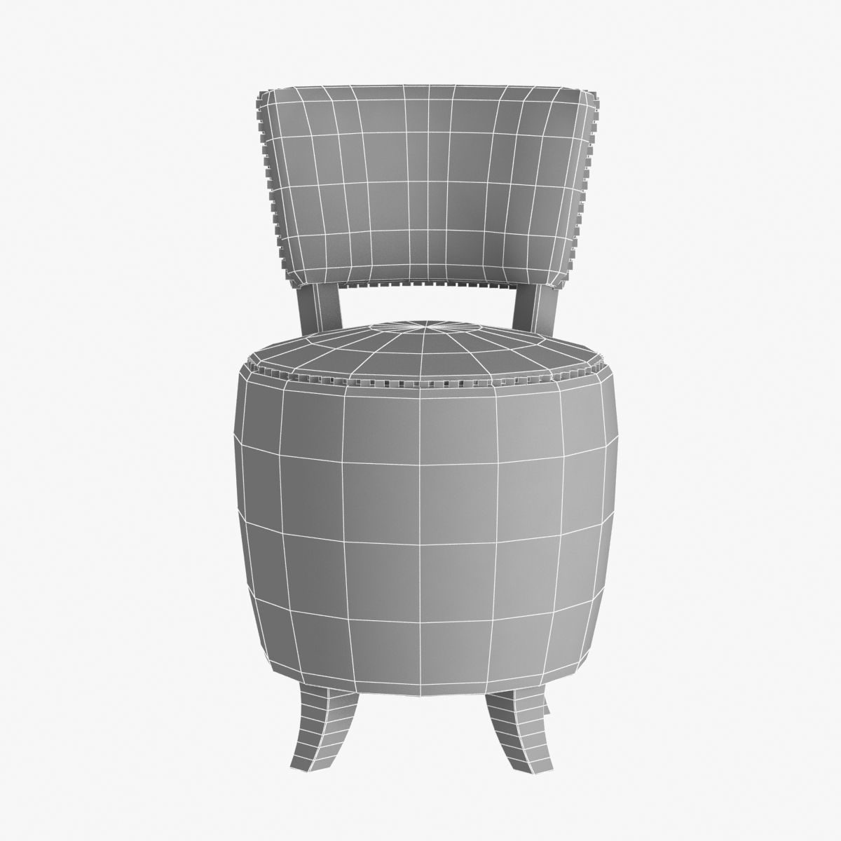 Small round velvet chair for bedroom 3D model | CGTrader