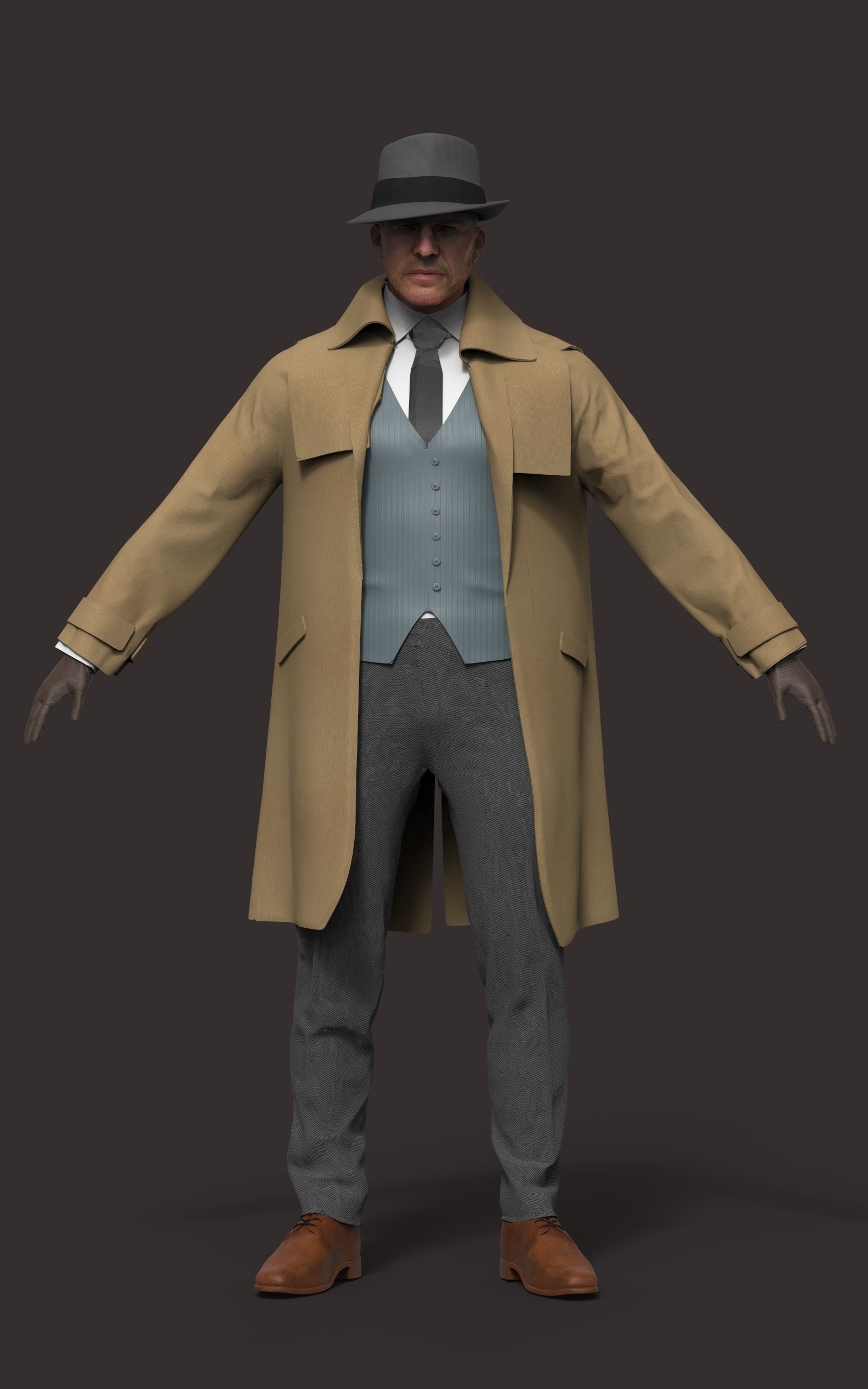 Noir Detective 3D model | CGTrader