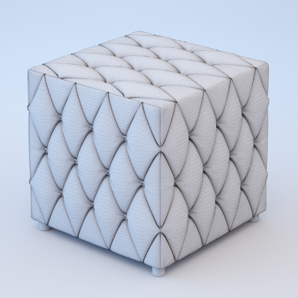 Velvet pouf 3D model | CGTrader