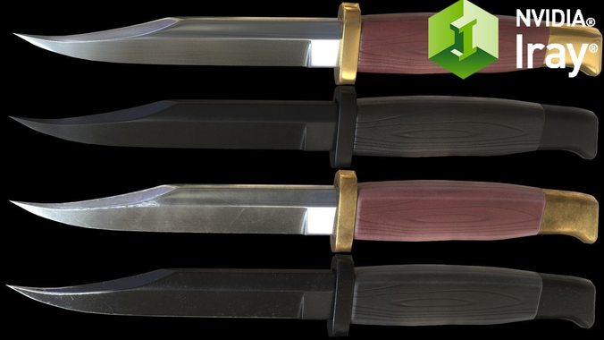 3D model Low poly Knife four different knives VR / AR / low-poly | CGTrader
