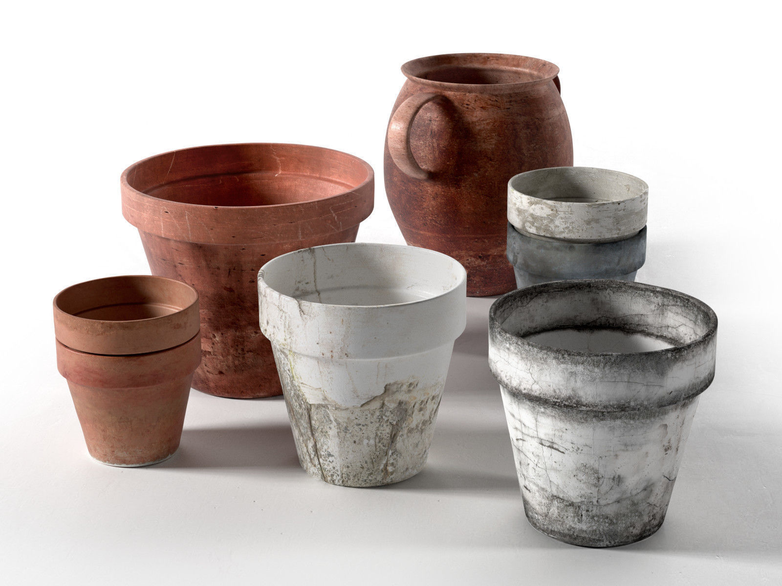 Old Pots Set 3D model | CGTrader