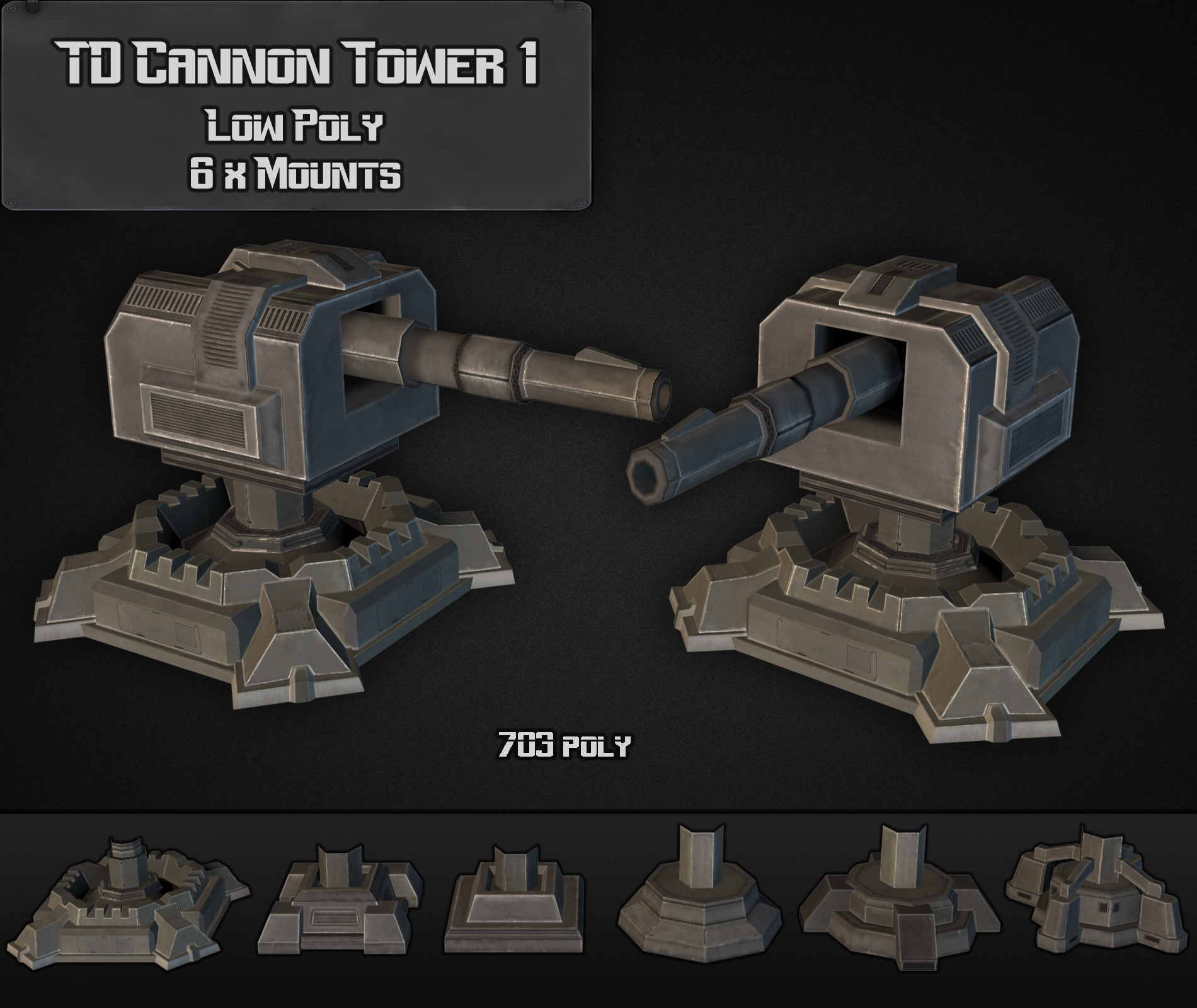 3D model TD Cannon Tower 01 VR / AR / low-poly | CGTrader