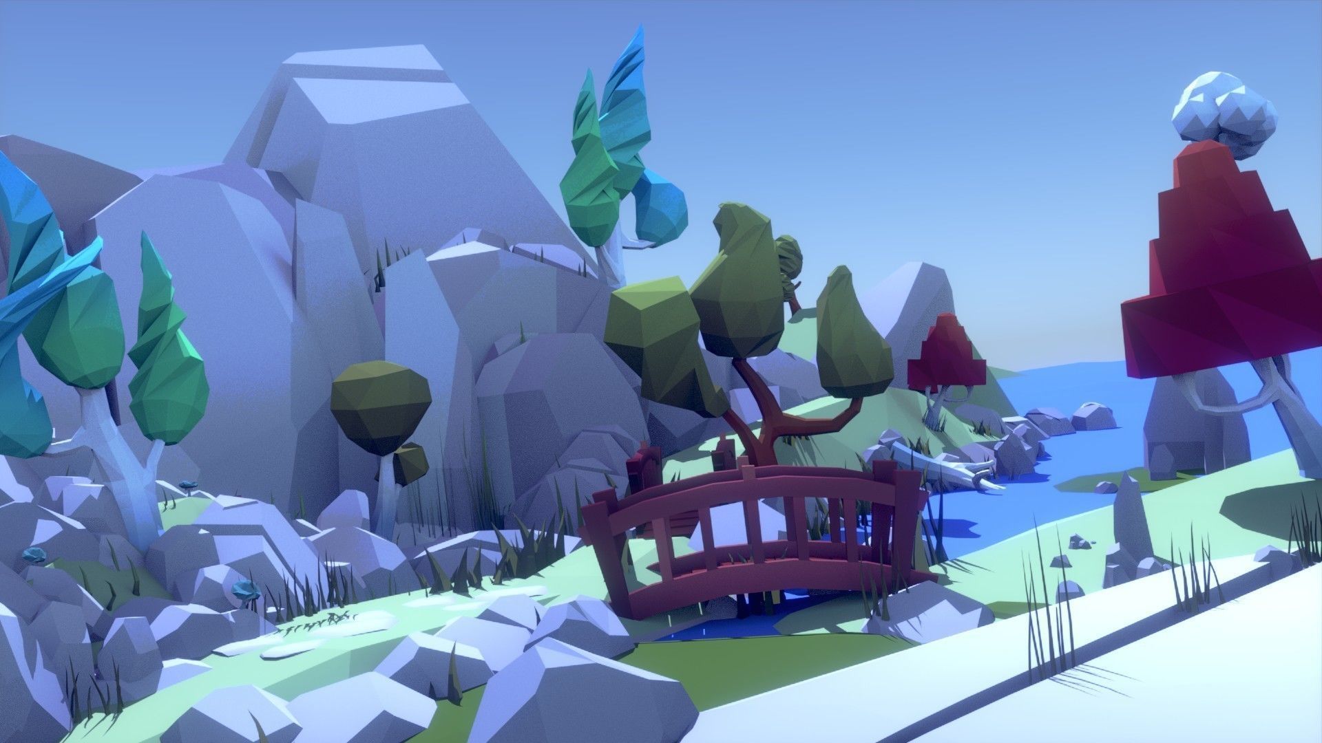 3D model Cartoon Low Poly Forest Pack VR / AR / low-poly | CGTrader