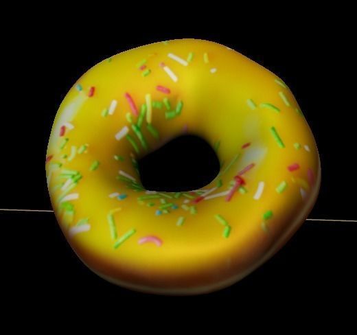 3D model donut low poly with diferent textures VR / AR / low-poly ...