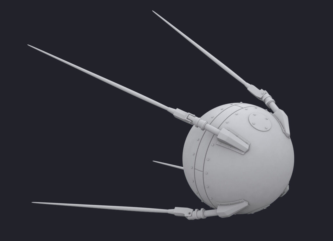 3D model Sputnik spacecraft with two legs VR / AR / low-poly | CGTrader