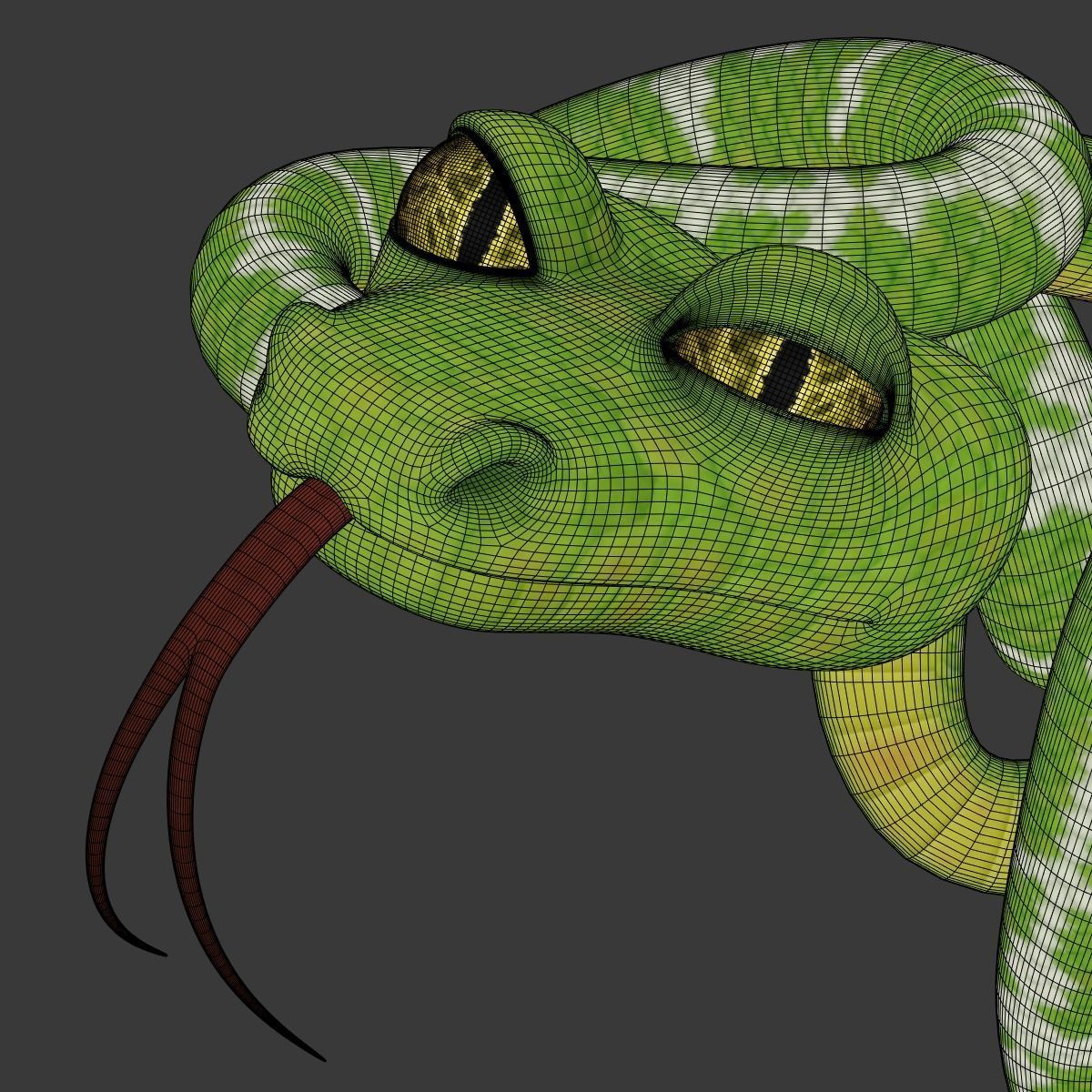 Cartoon snake 3D model | CGTrader