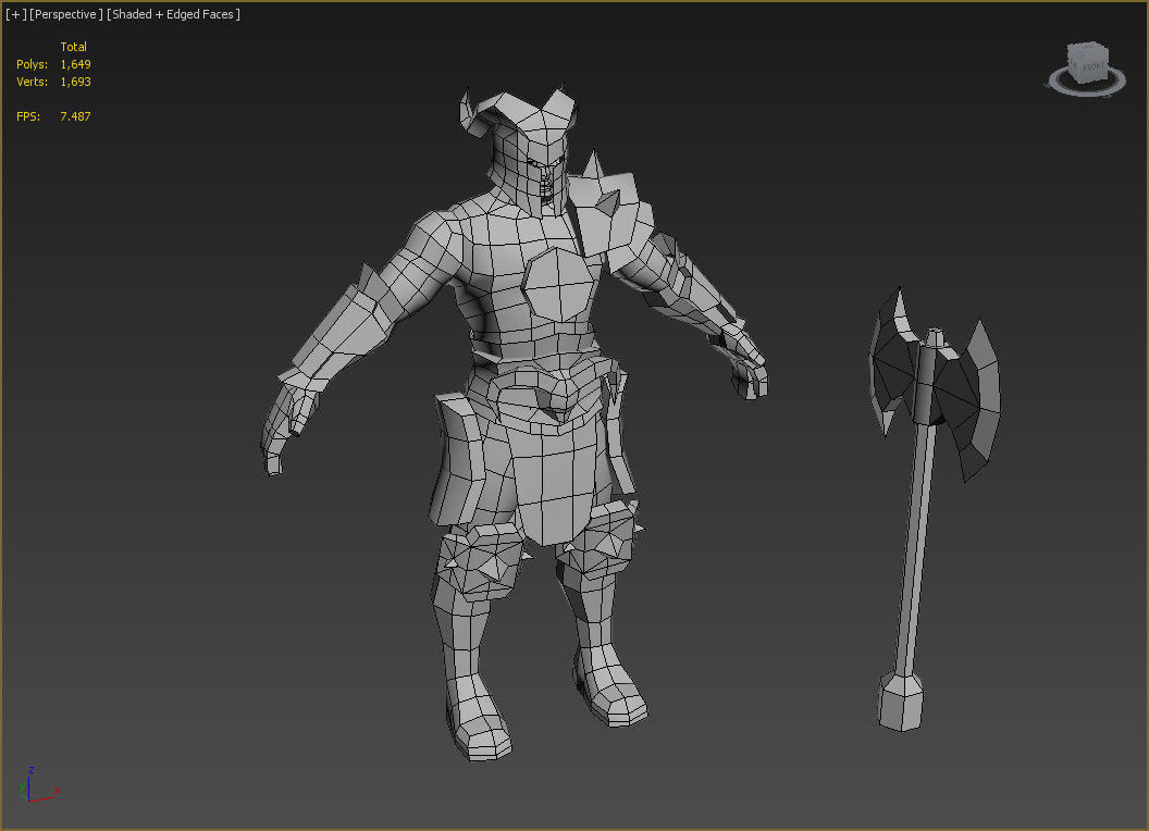 3D model Warrior Low Poly VR / AR / low-poly | CGTrader