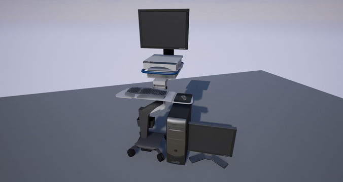 Hospital Computer Cart 3D model | CGTrader