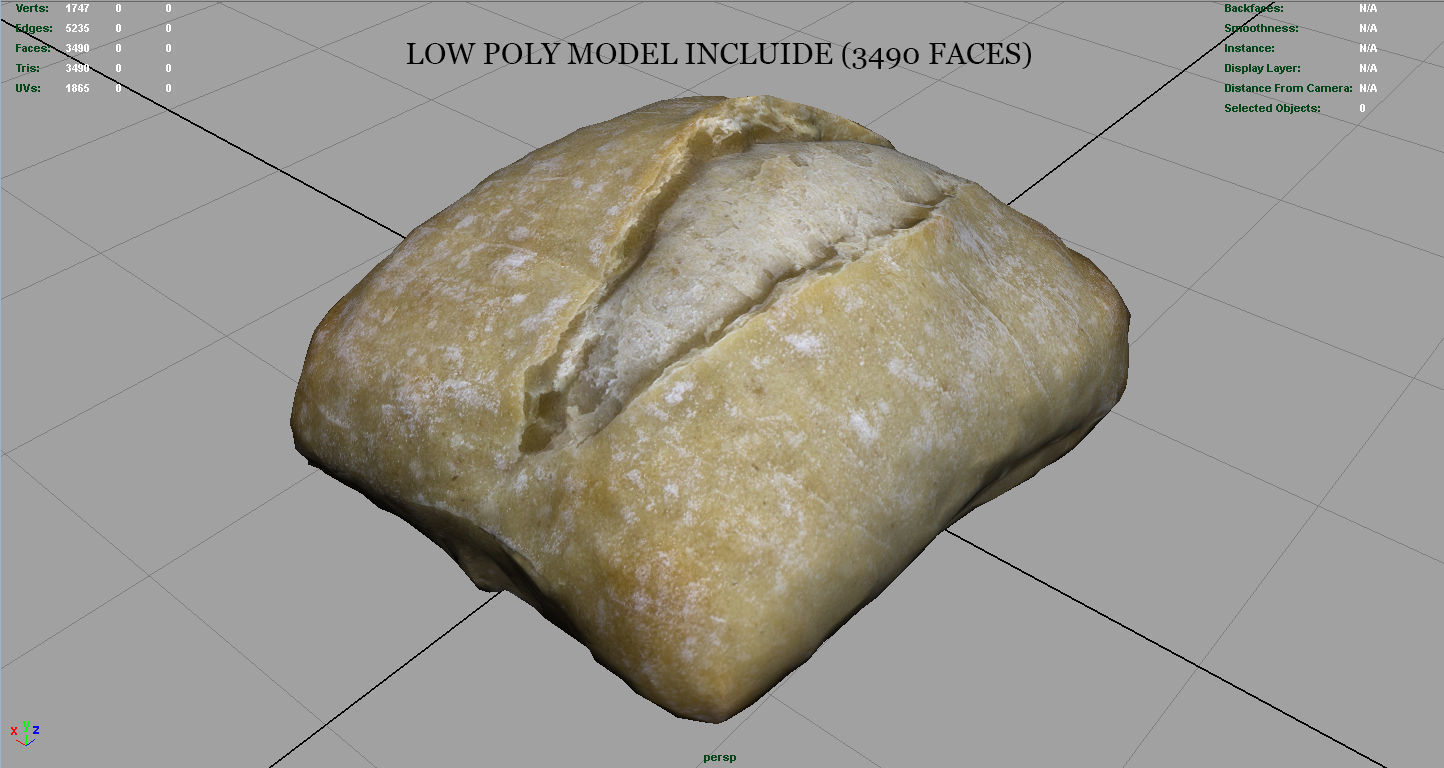 3D model Bread loaf of VR / AR / low-poly | CGTrader