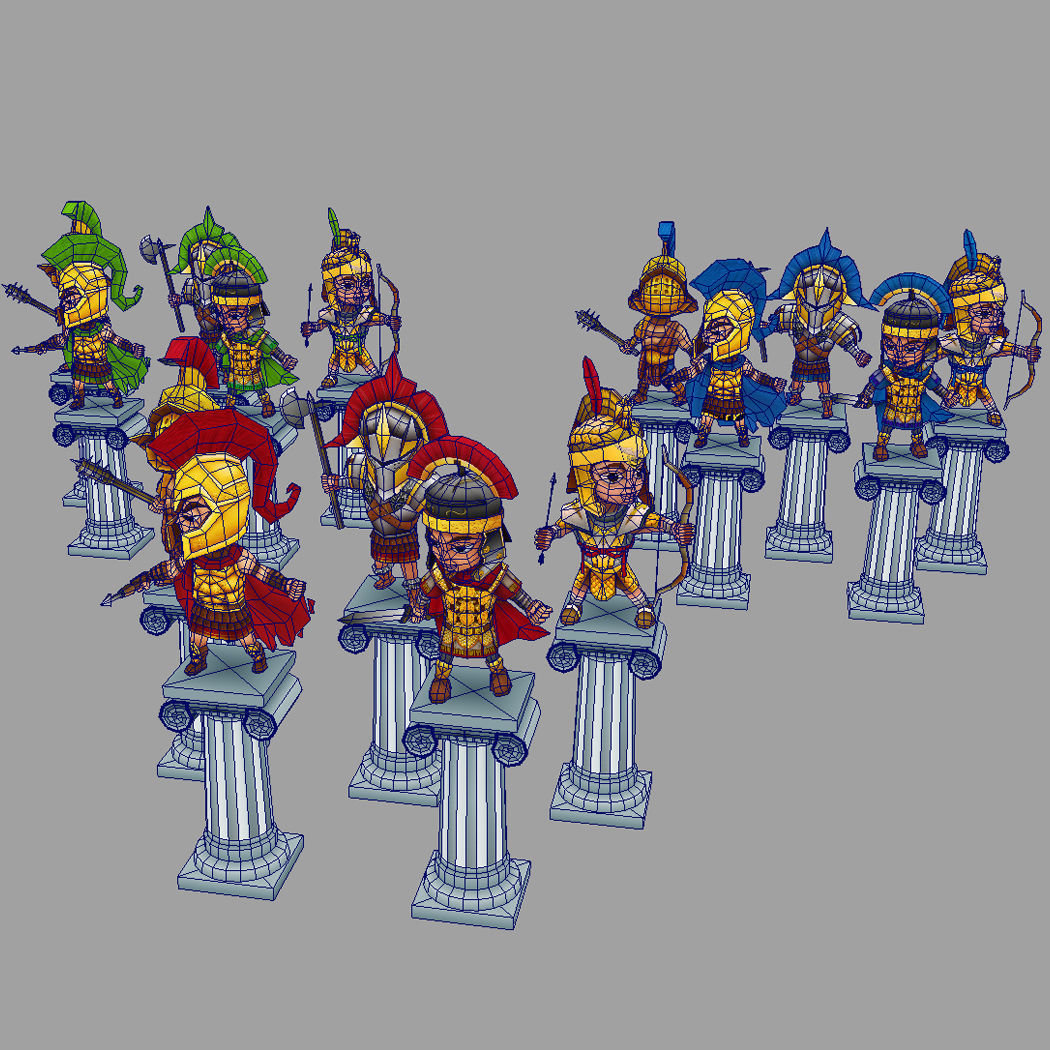 3D model Low Poly Roman Warriors VR / AR / low-poly rigged | CGTrader