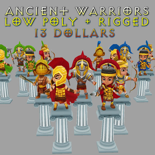 3D model Low Poly Roman Warriors VR / AR / low-poly rigged | CGTrader