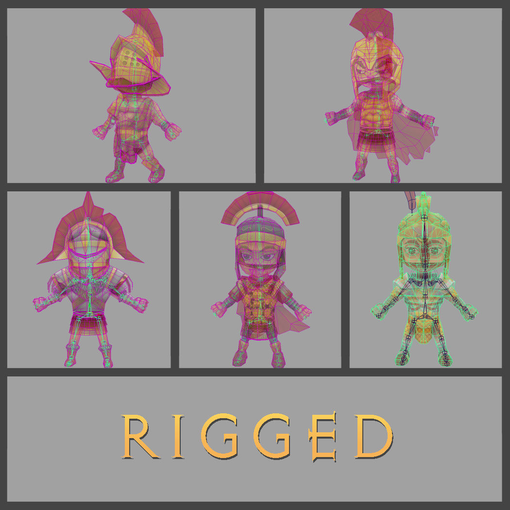 3D model Low Poly Roman Warriors VR / AR / low-poly rigged | CGTrader