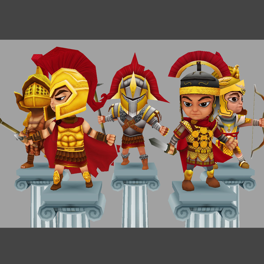 3D model Low Poly Roman Warriors VR / AR / low-poly rigged | CGTrader