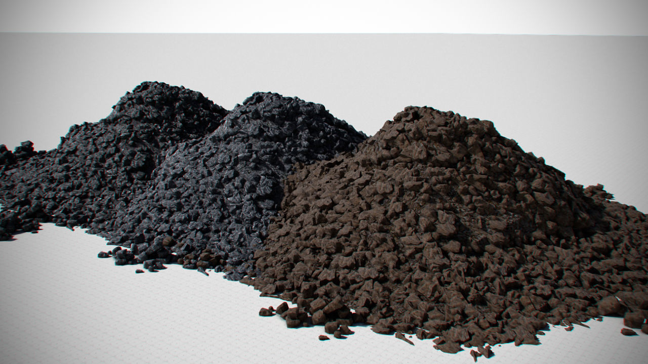 3D model Coal Model Pack - Black Brown Anthracite VR / AR / low-poly ...