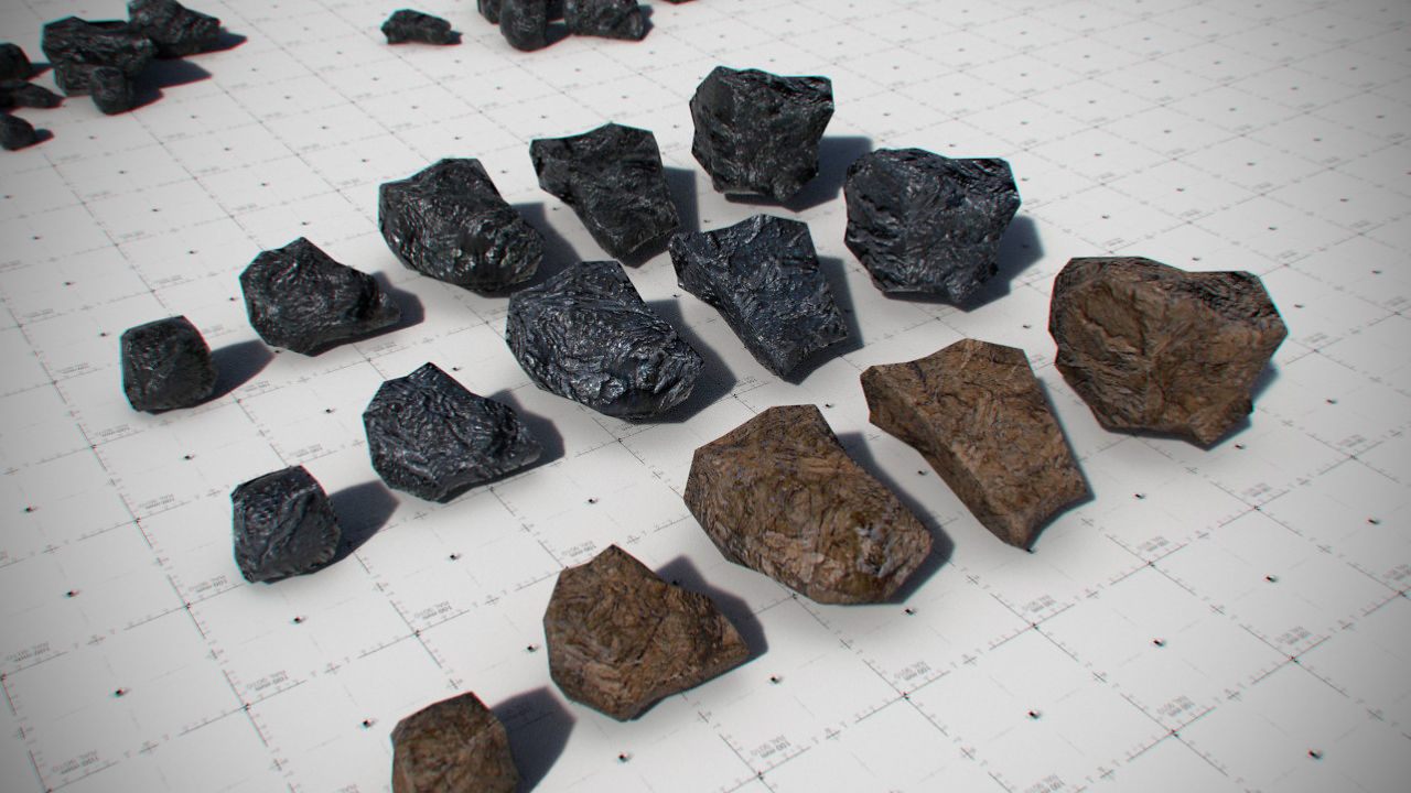 3D model Coal Model Pack - Black Brown Anthracite VR / AR / low-poly ...