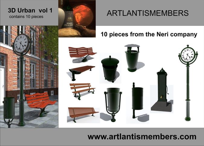 street furniture 3D model | CGTrader