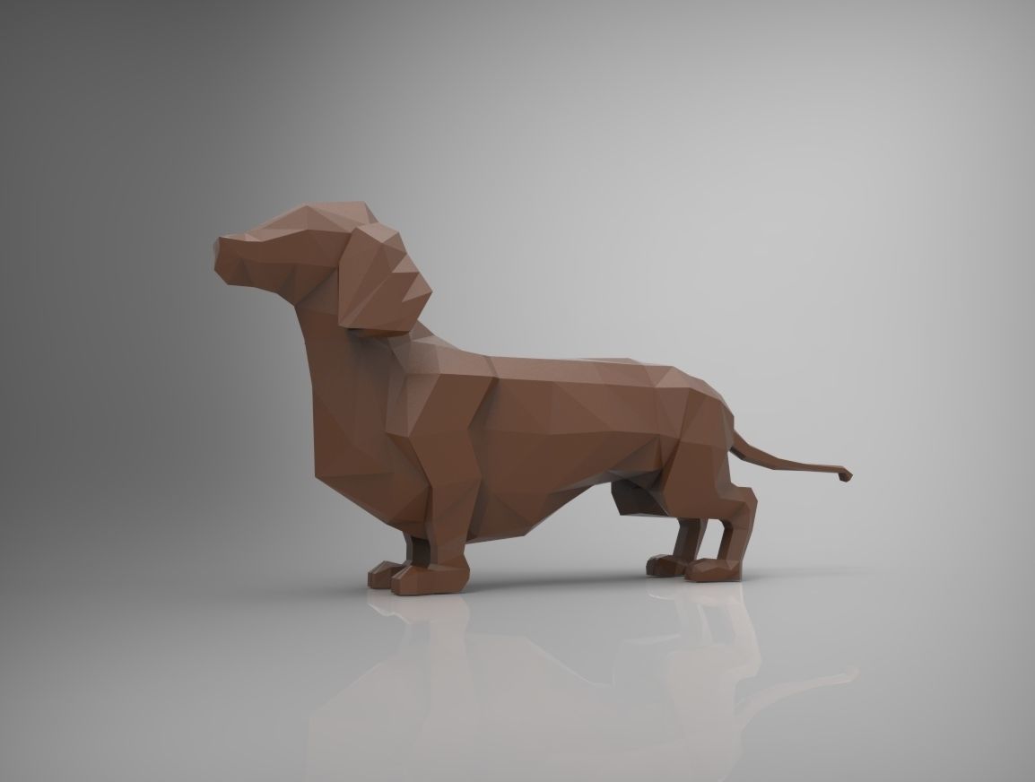 Low poly dog dachshund 3D model 3D printable | CGTrader