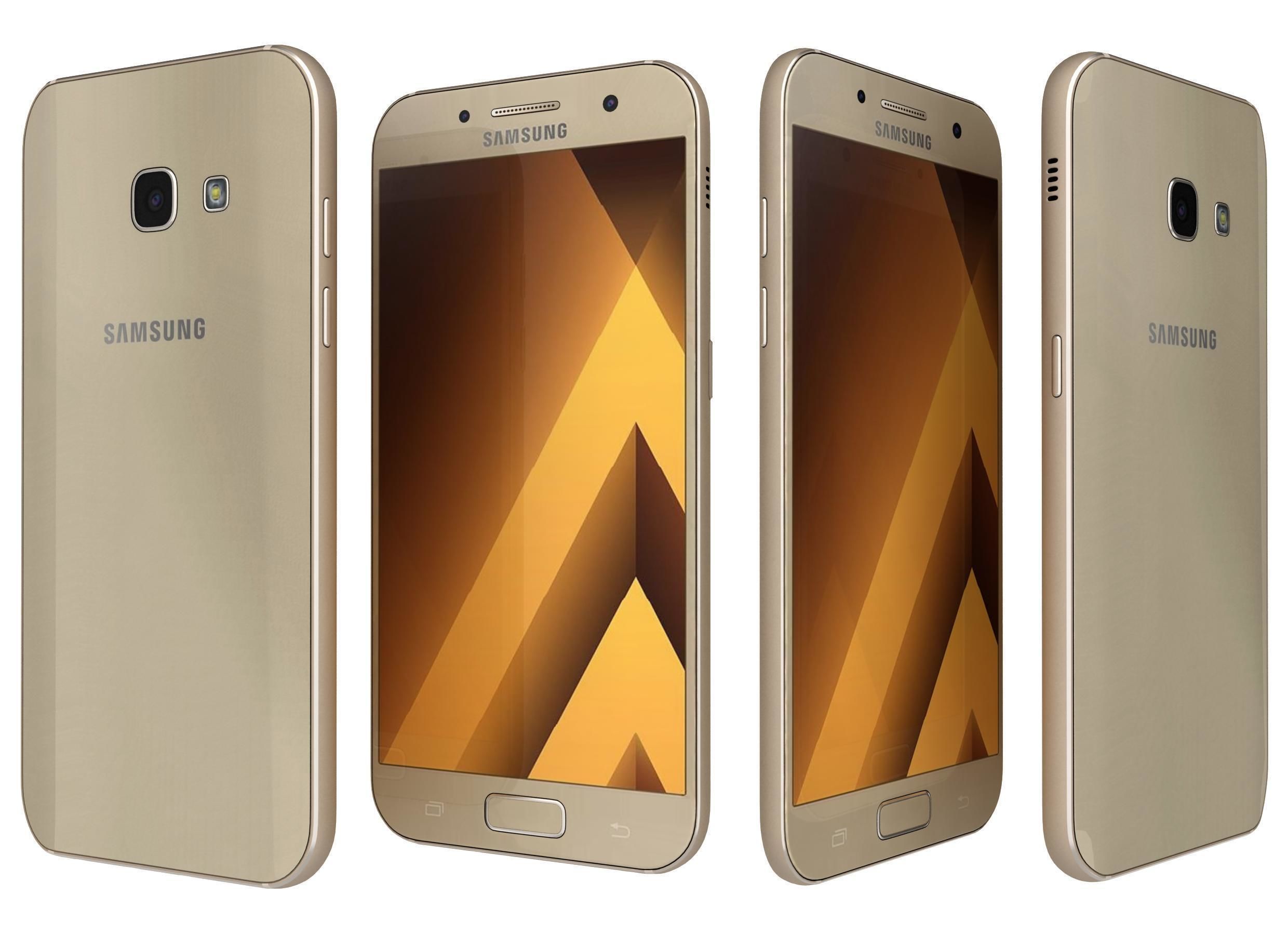 Samsung Galaxy A3 2017 Gold Sand 3D model | CGTrader