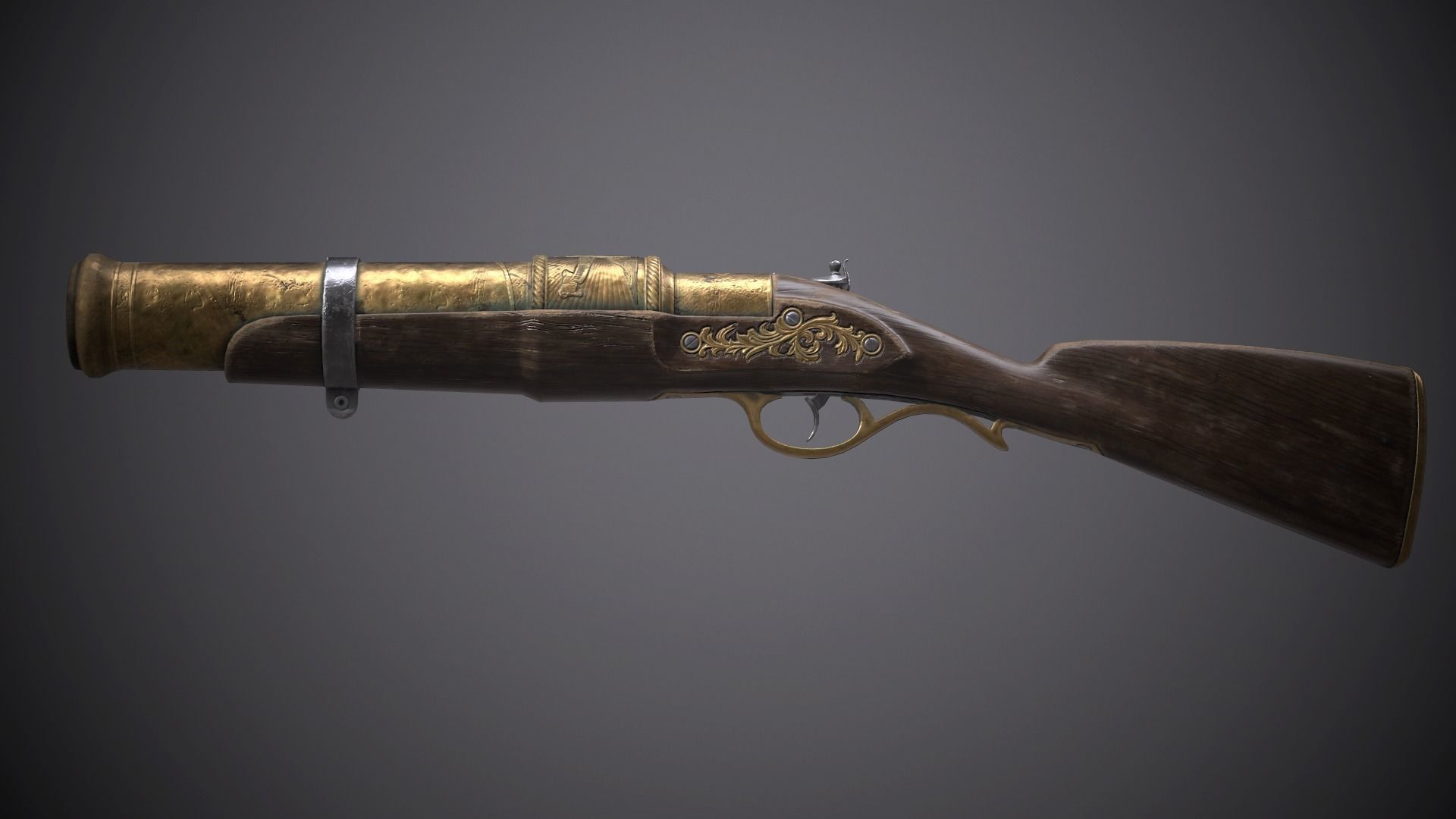 3D model Flintlock Hand-Cannon - two skins VR / AR / low-poly | CGTrader