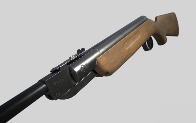 3D model Airgun PBR wooden rifle VR / AR / low-poly | CGTrader